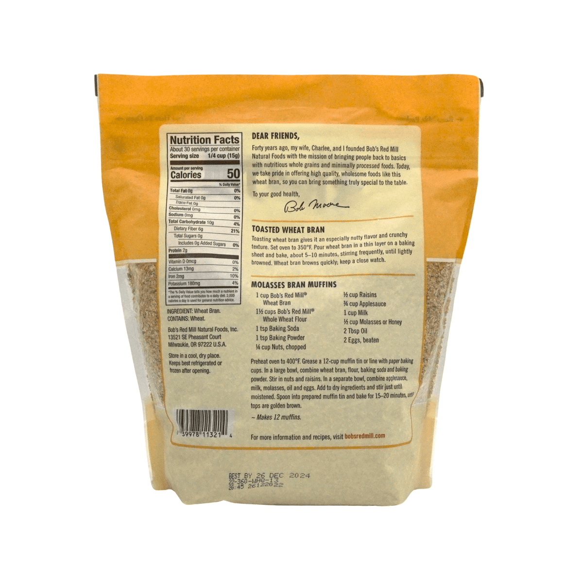 Bob's Red Mill Wheat Bran 454gr – Healthy Choice ID Bob's Red Mill Wheat Bran 454gr – Healthy Choice ID