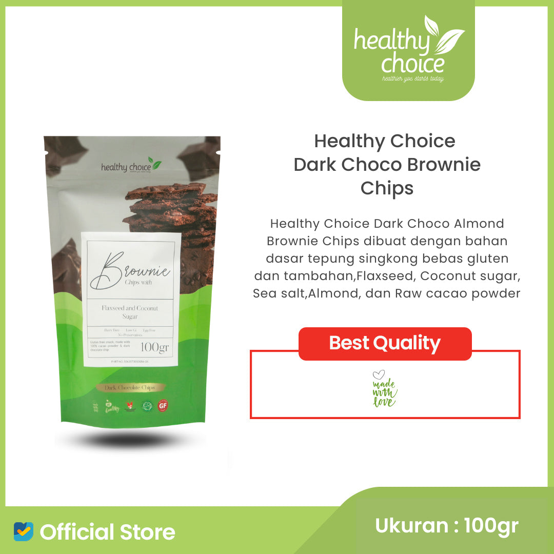 Healthy Choice Dark Choco Brownie Chips 100gr – Healthy Choice ID