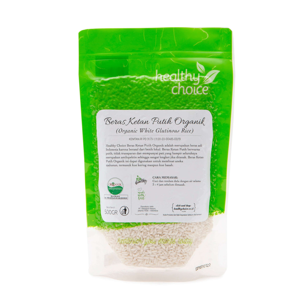 Healthy Choice Beras Ketan Putih Organik 500gr – Healthy Choice ID