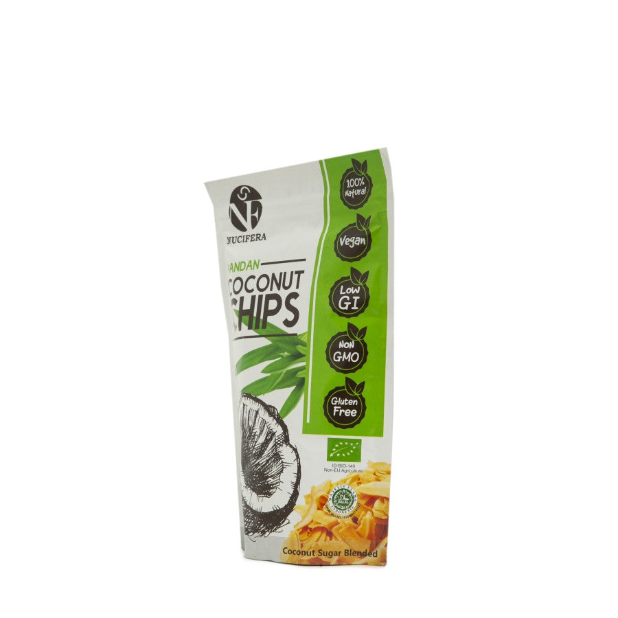 Nucifera Coconut Chips Pandan 80gr – Healthy Choice ID